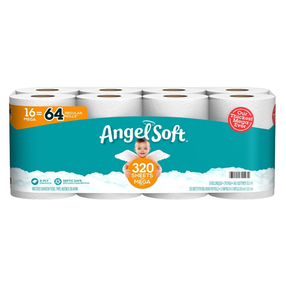 Angel Soft Toilet Paper - 16 Mega Rolls — Total Liquidators