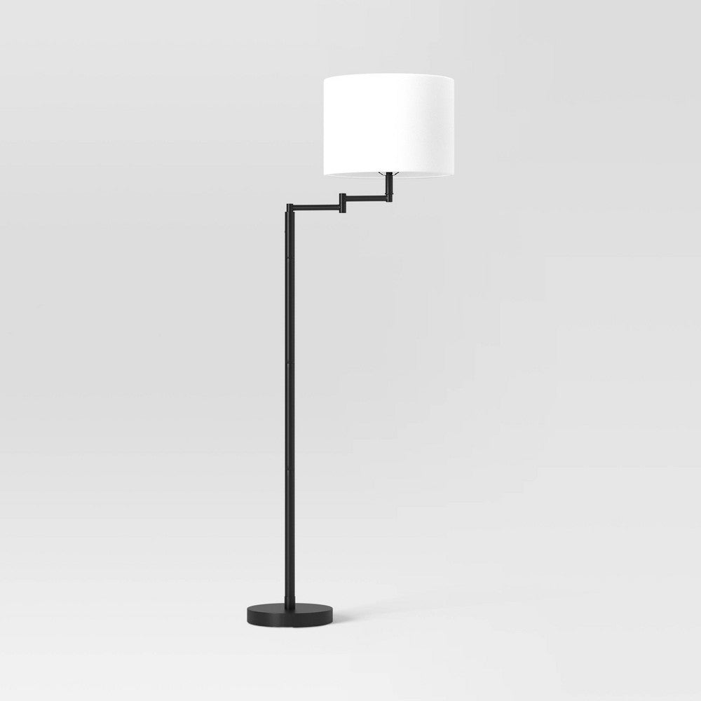 Metal Column Swing Arm Floor Lamp Black - Threshold™ (LOCAL PICKUP ONL ...