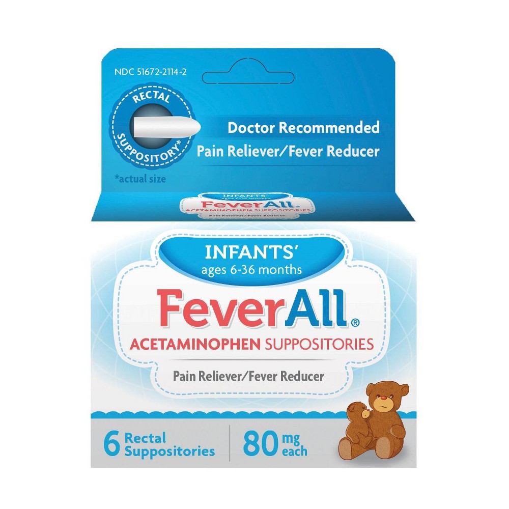 Taro Rx FeverAll Infant Pain Reliever & Fever Reducer Suppository - Ac ...