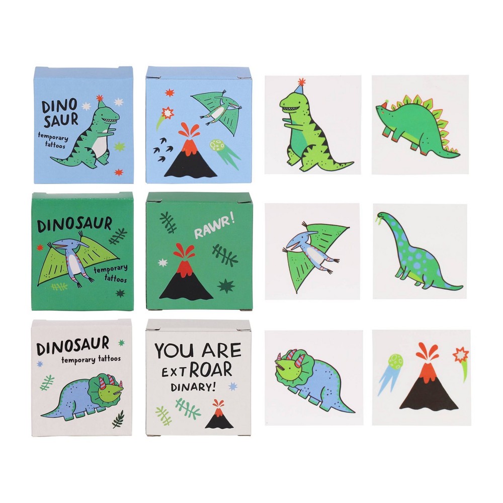 6ct Dino Party Boxes with One Sheet Tattoo in Each - Spritz — Total ...