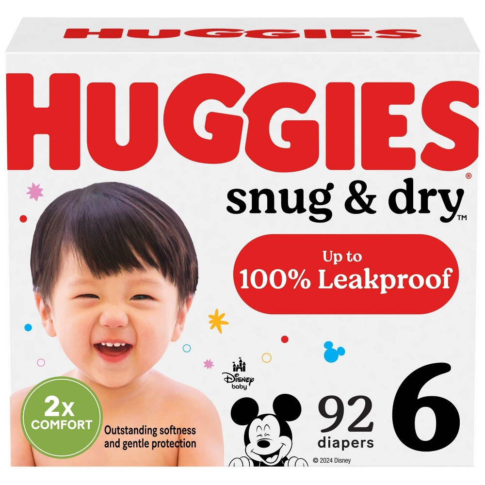 Huggies Snug & Dry Baby Disposable Diapers Huge Pack - Size 6 - 92ct ...
