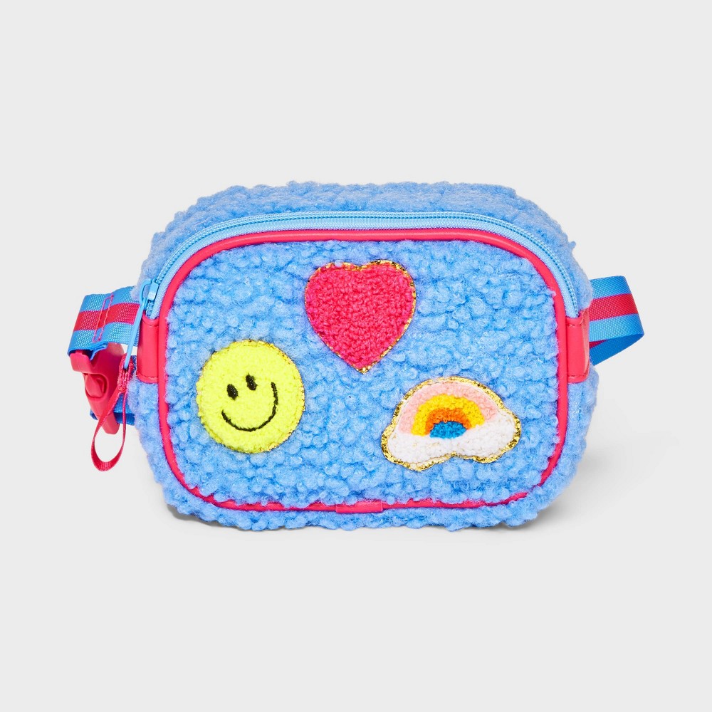 Girls' High Pile Fleece with Patches Fanny Pack - Cat & Jack Blue ...