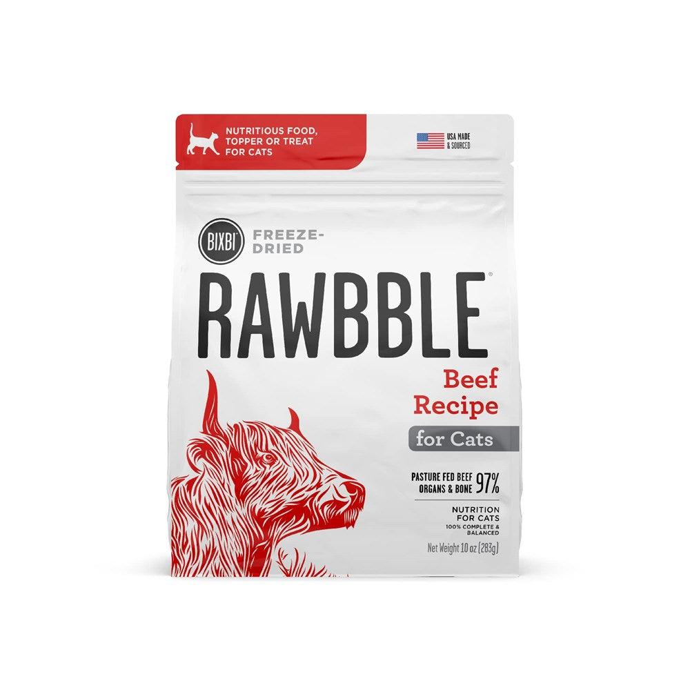 BIXBI Rawbble Freeze Dried Cat Food, Beef Recipe, 10 Oz - 97% Meat And ...