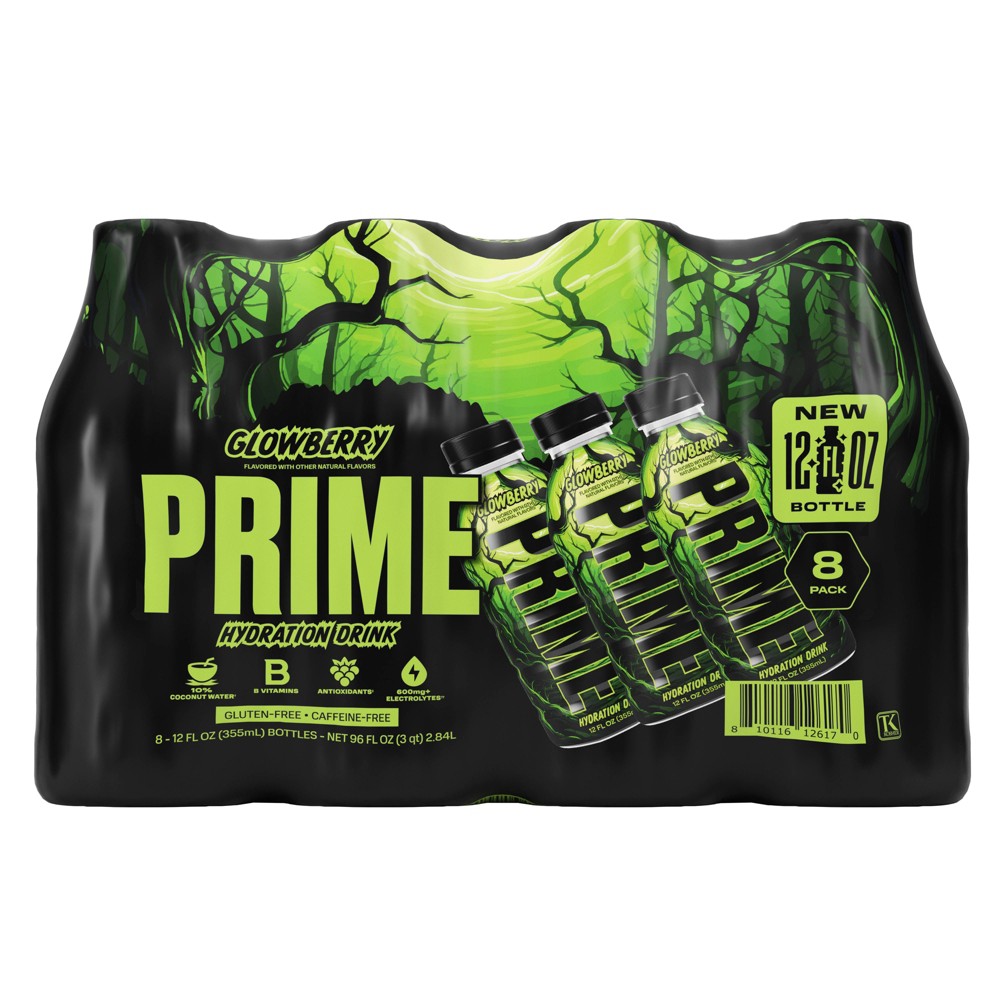 Prime Hydration Glowberry Sports Drink - 8pk/12 fl oz Bottles — Total ...