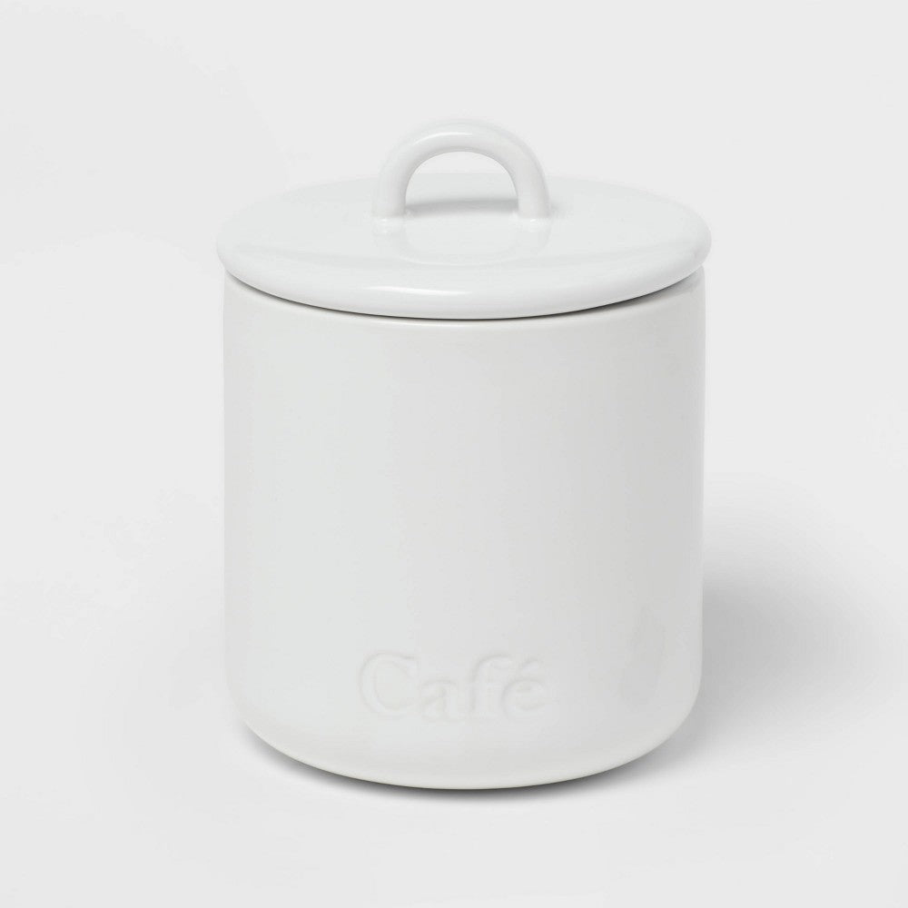 27oz Stoneware Hand Lettered Spanish Cafe Canister - Threshold — Total ...