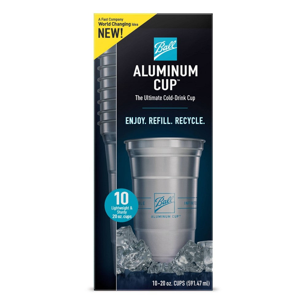 Ball Aluminum Cup Ultimate 100% Recyclable Cold-Drink Cups - 10ct/20oz ...