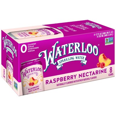 Waterloo Raspberry Nectarine Sparkling Water - 8pk/12 fl oz Cans ...